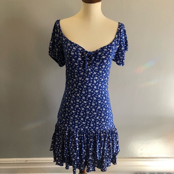 Quiz | Dresses | Quiz Blue Floral Frill Tiered Dress Nwt | Poshmark